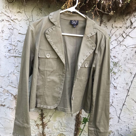 Ninety | Jackets & Coats | Ninety Olive Green Jacket | Poshmark